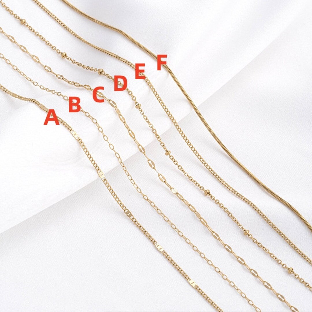 5pcs 14k Gold Plated Stainless Steel Adjustable Chain Necklace YL223 - Etsy