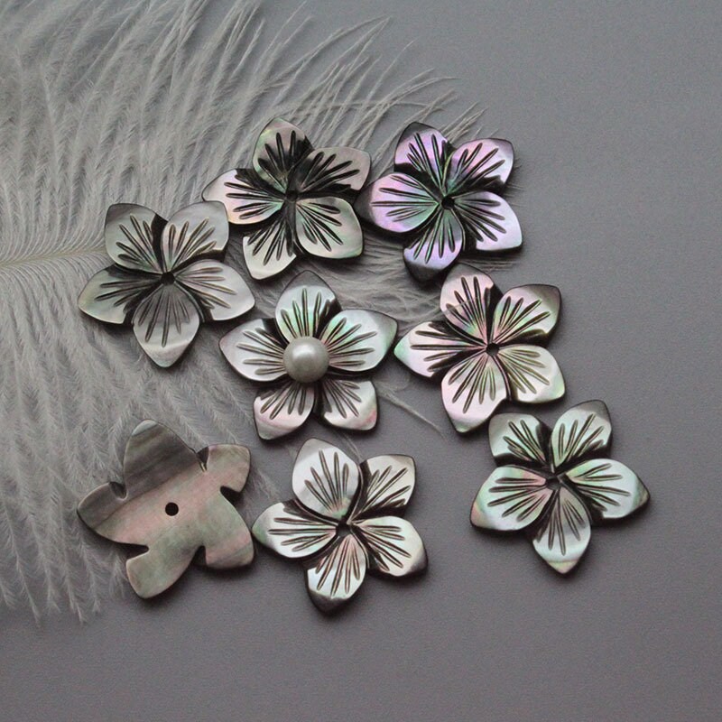 10pcs 16mm Natural MOP Flower Beads Mother of Pearl Carved | Etsy