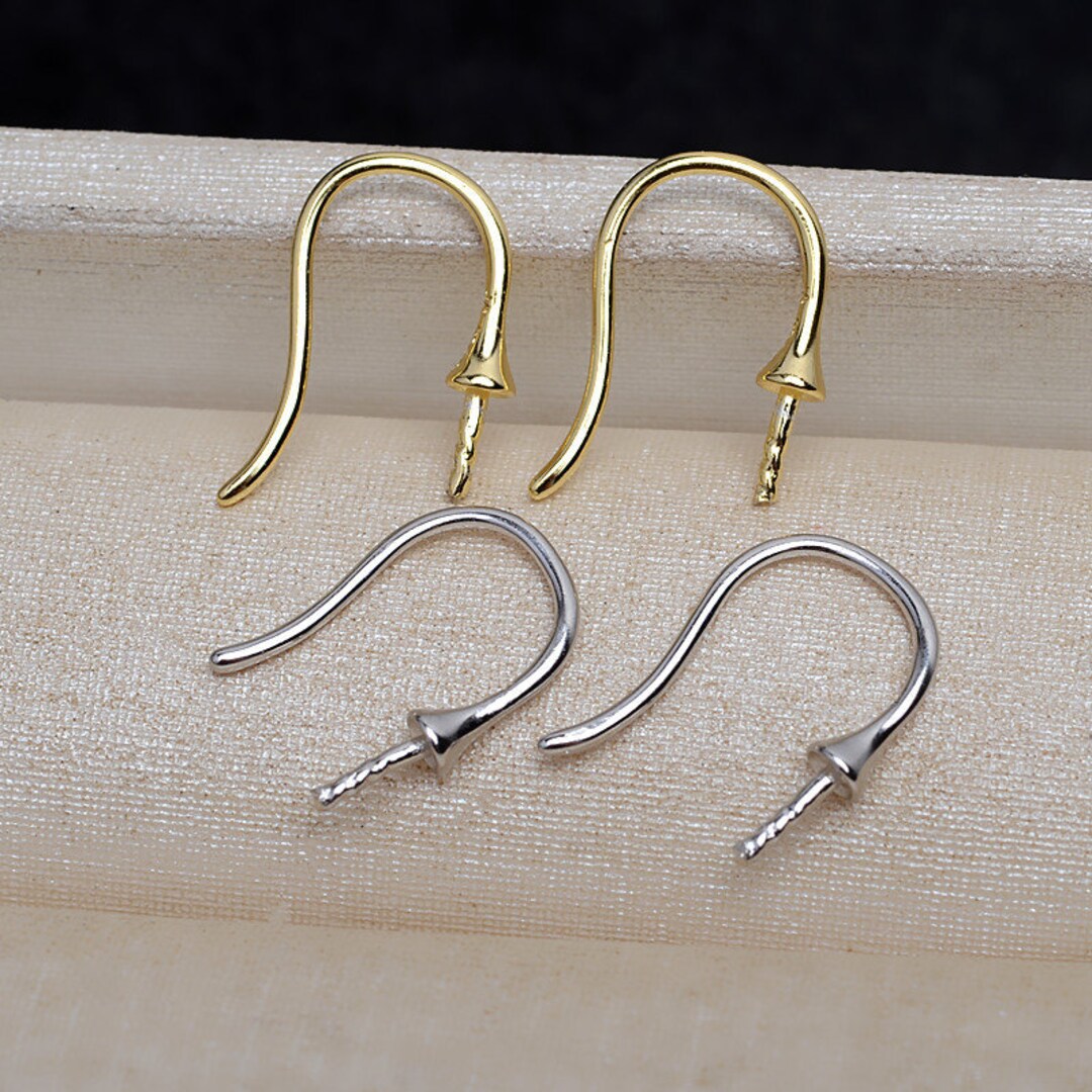 2pairs S925 Sterling Silver Ear Hook Earring Posts With Cup Peg for ...