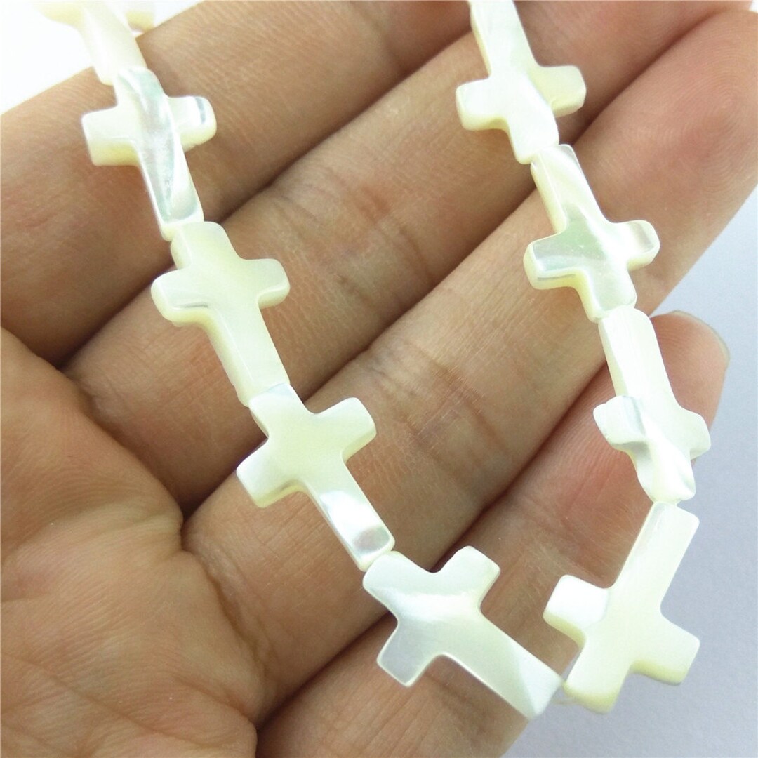 10pcs 15x10mm Natural White MOP Cross Pendants White Mother of Pearl ...