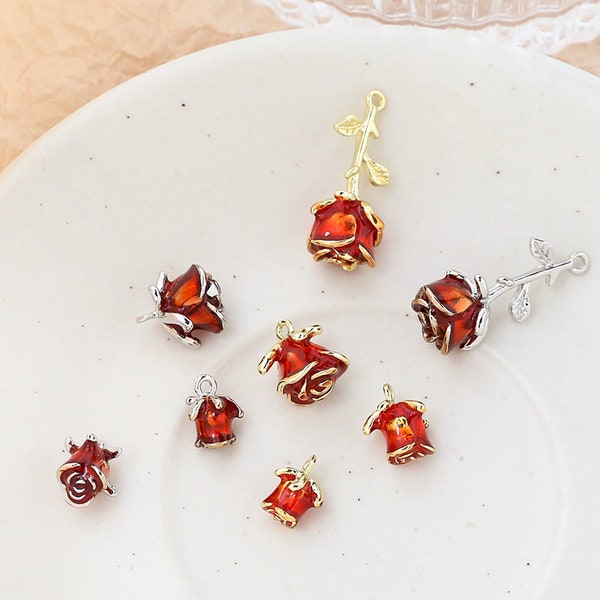 Red Rose Charm - Etsy