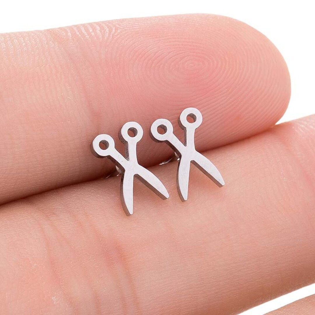 2pairs/5pairs 5x9mm Stainless Steel Scissor Ear Studs Earring Studs ...