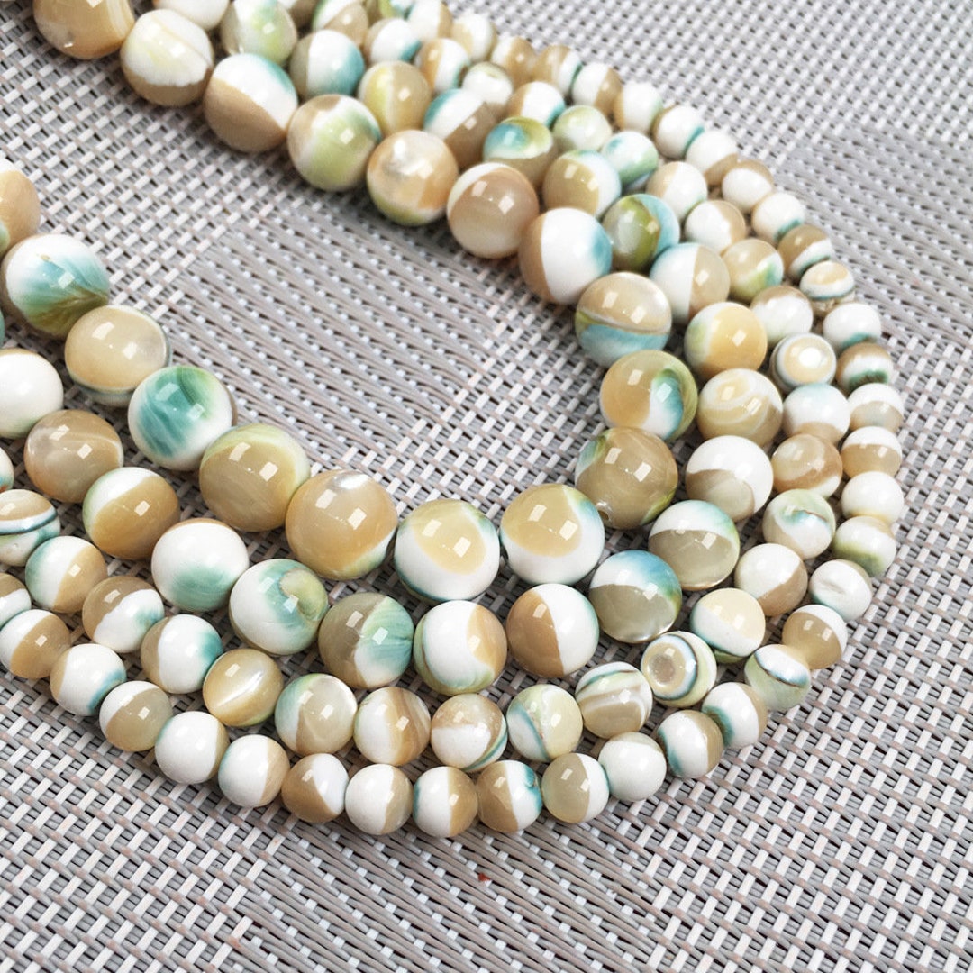 15.5inch 6-12MM Natural Green Snail Peacock Tridacna Shell Beads,shell ...