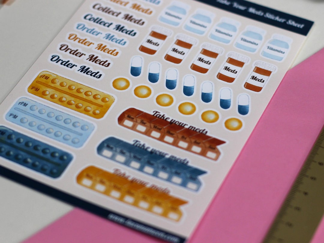 Medication Stickers Reminder and Tracker Stickers Functional Medicine ...