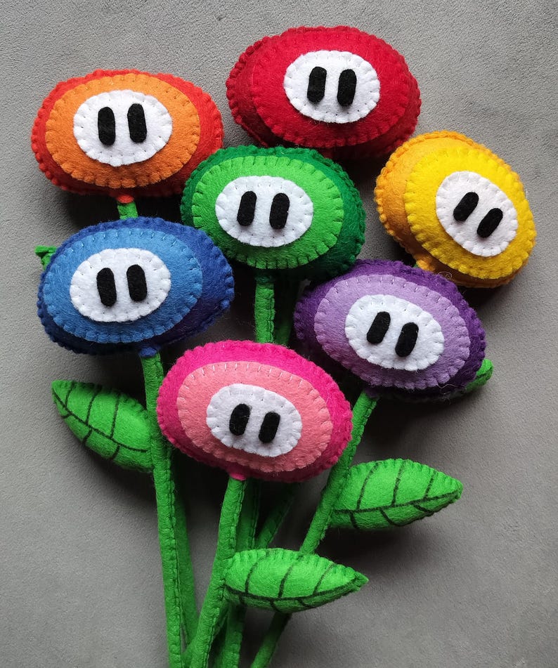 Handmade Mario Flower Rainbow Bouquet - Etsy
