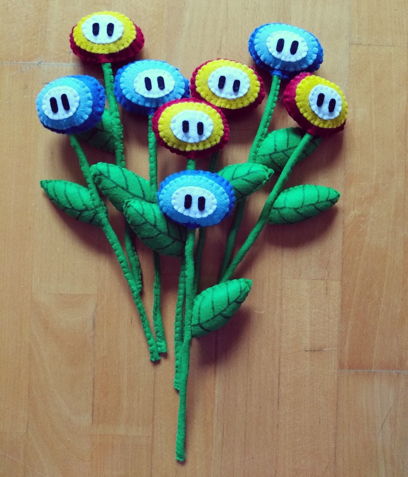 Handmade Mario Flowers Single Stem - Etsy