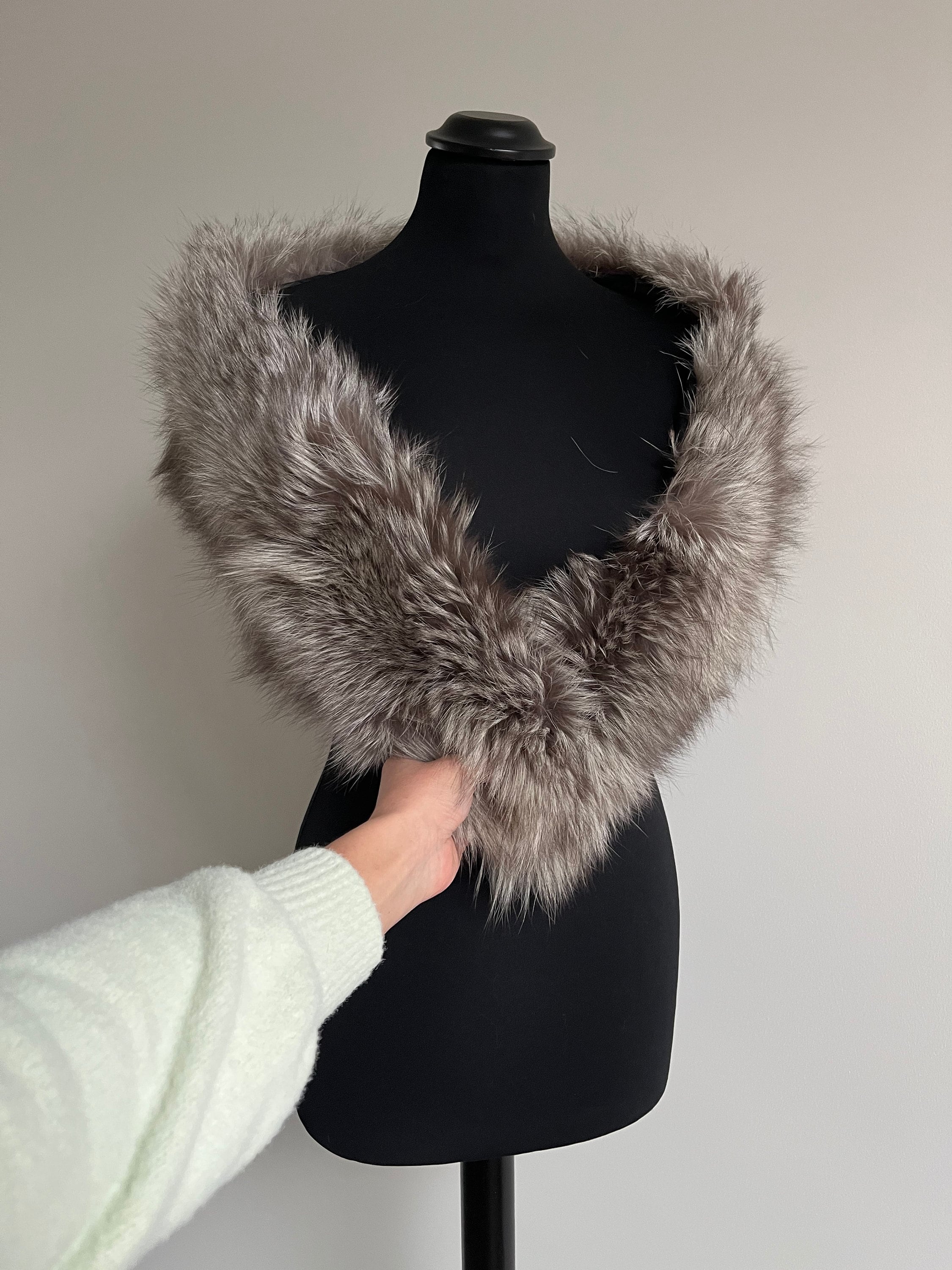 Vintage XXL Silver Fox Stole Scarf Brand New Lining! 130cm - Etsy