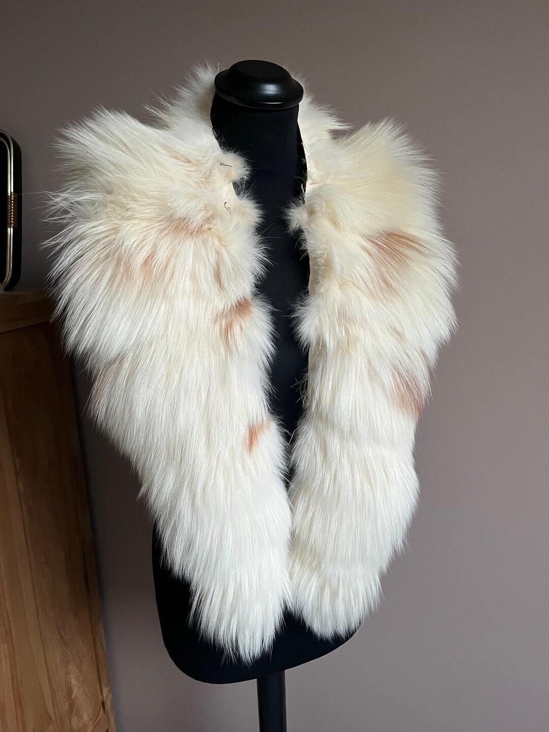 Upcycled XL Sun Glow Red Marble Fox Fur Stole - Needs a Lining - Etsy