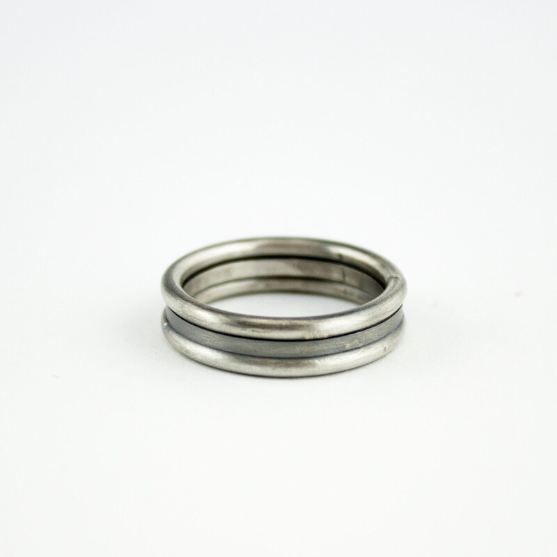 Anillo plata negra - Etsy México