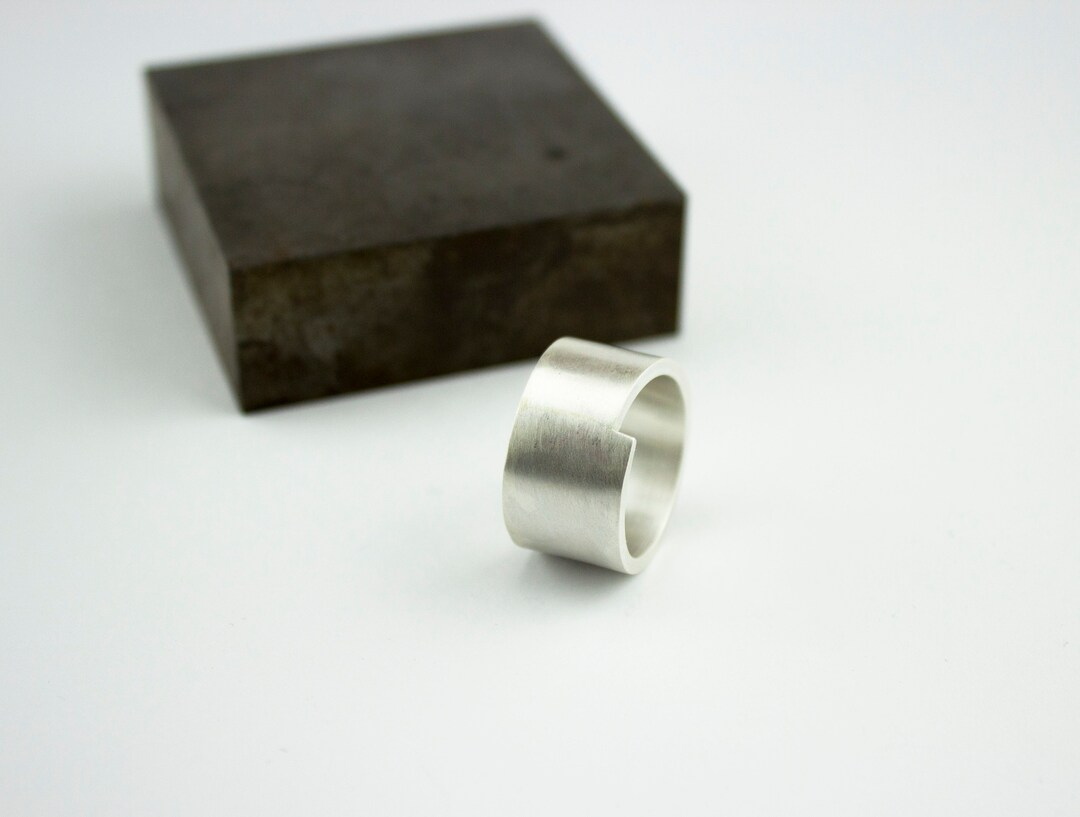 Exclusive Silver Ring for Men, Unisex Wide Silver Ring, Large Men's ...