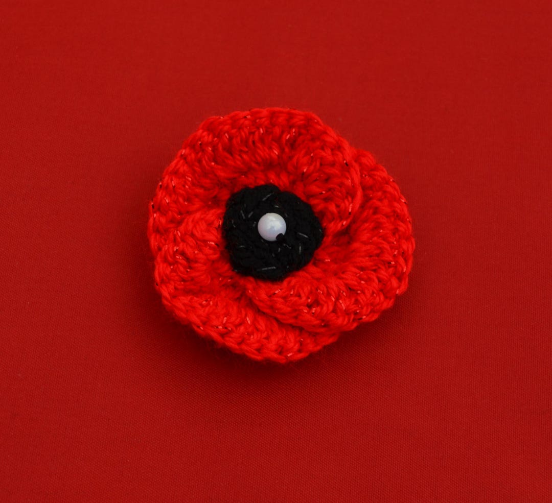 Sparkle Red Poppy Flower Pin Badge Handmade Durable Quality - Etsy