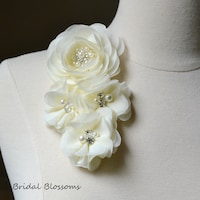 Big Large Gold Flower Brooch Pin Shoulder Corsage Oversized Brooch ...