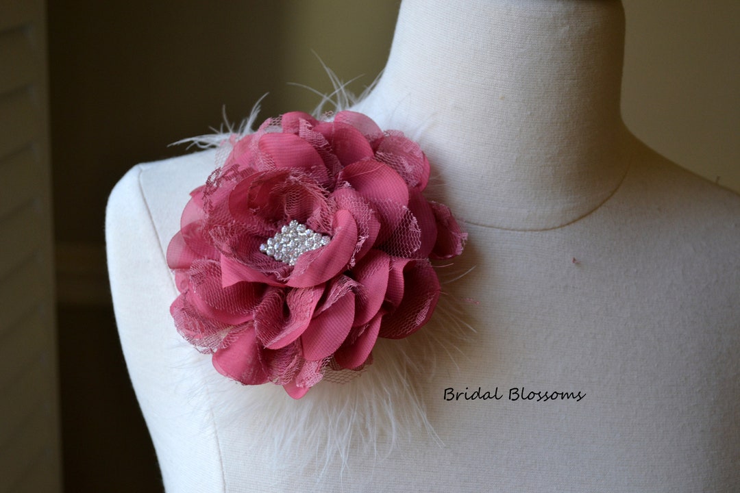 Large Vintage Inspired Chiffon Lace Brooch | Wedding Dress Rhinestone ...