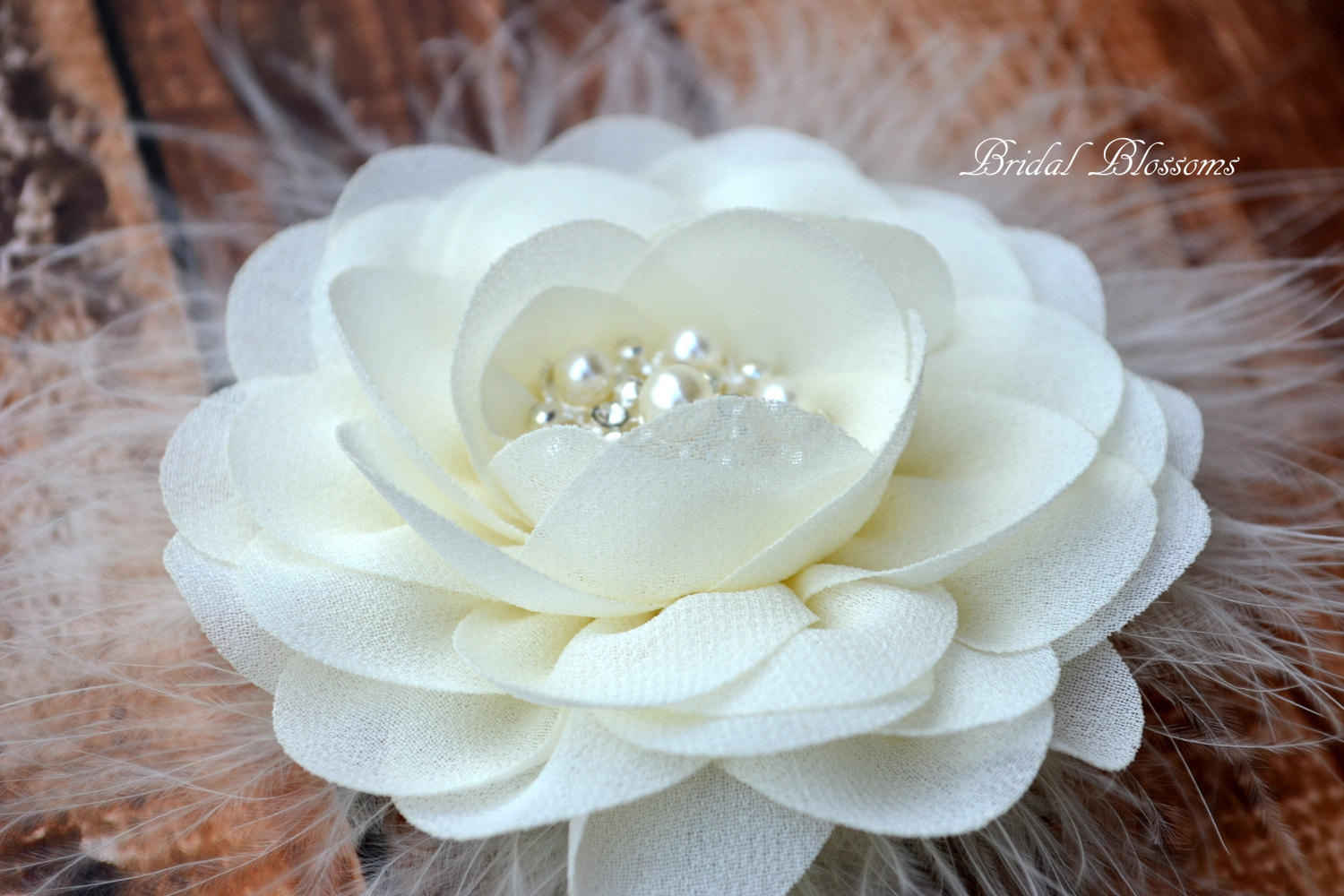 BEST SELLER Ivory Chiffon Flower Hair Clip Vintage - Etsy