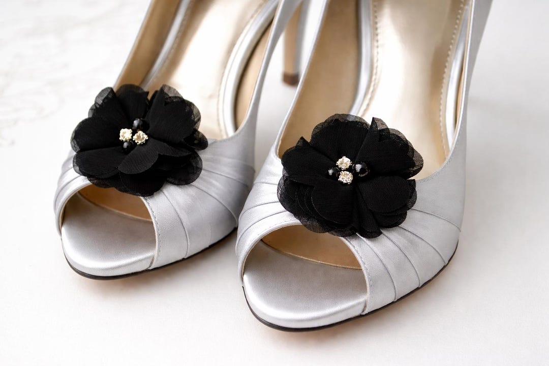 Elegant Black Bridal Shoe Clips - Wedding, Bridesmaid, Mother of the ...
