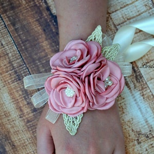 Child Royal Blue Ivory Flower Wrist Corsage | Vintage Inspired Wedding ...