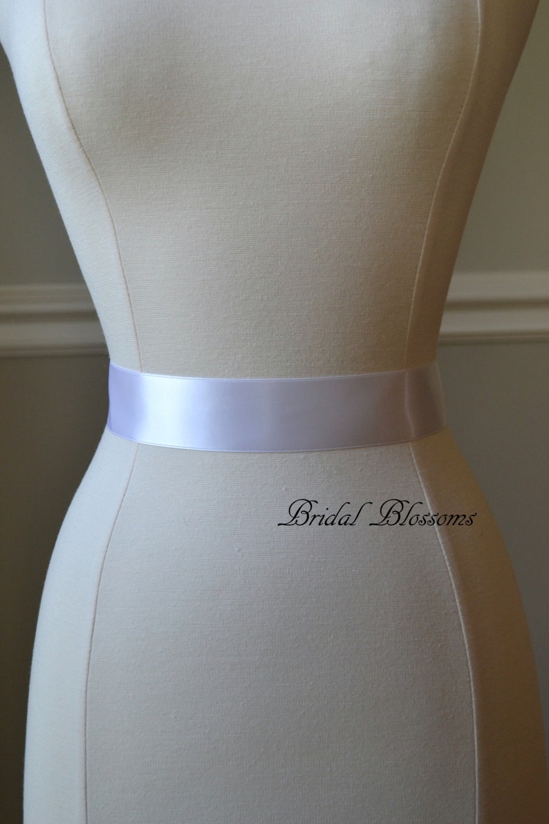 LUXURY White Satin Ribbon Bridal Sash Belt Wedding Dress - Etsy