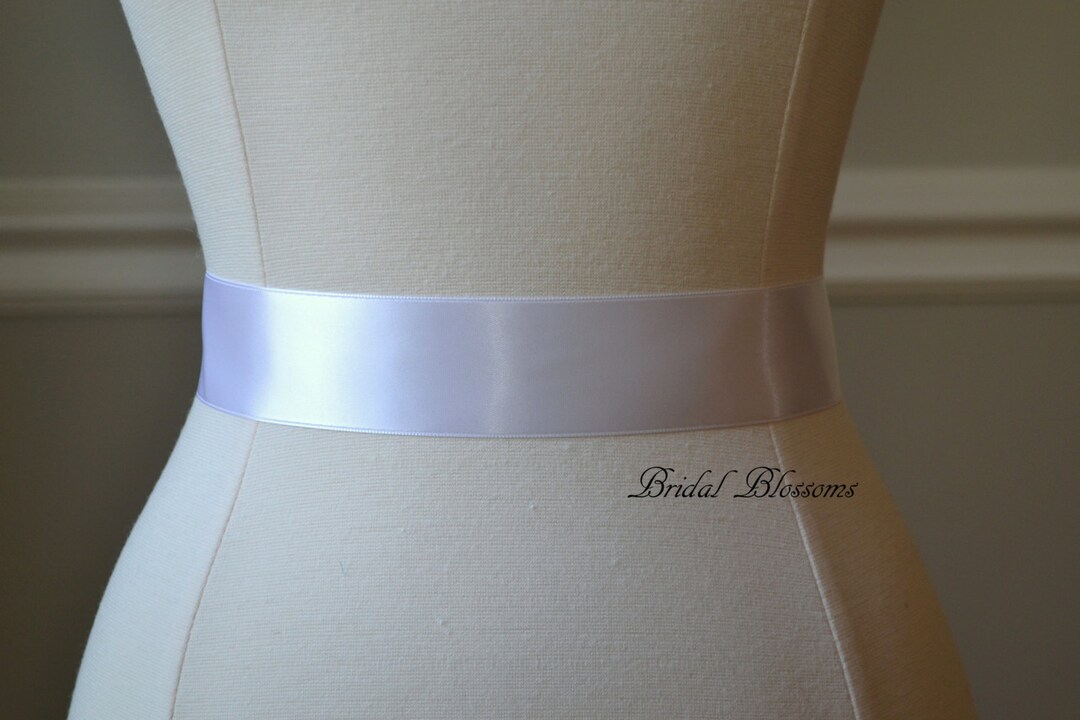 LUXURY White Satin Ribbon Bridal Sash Belt | Wedding Dress Sash ...