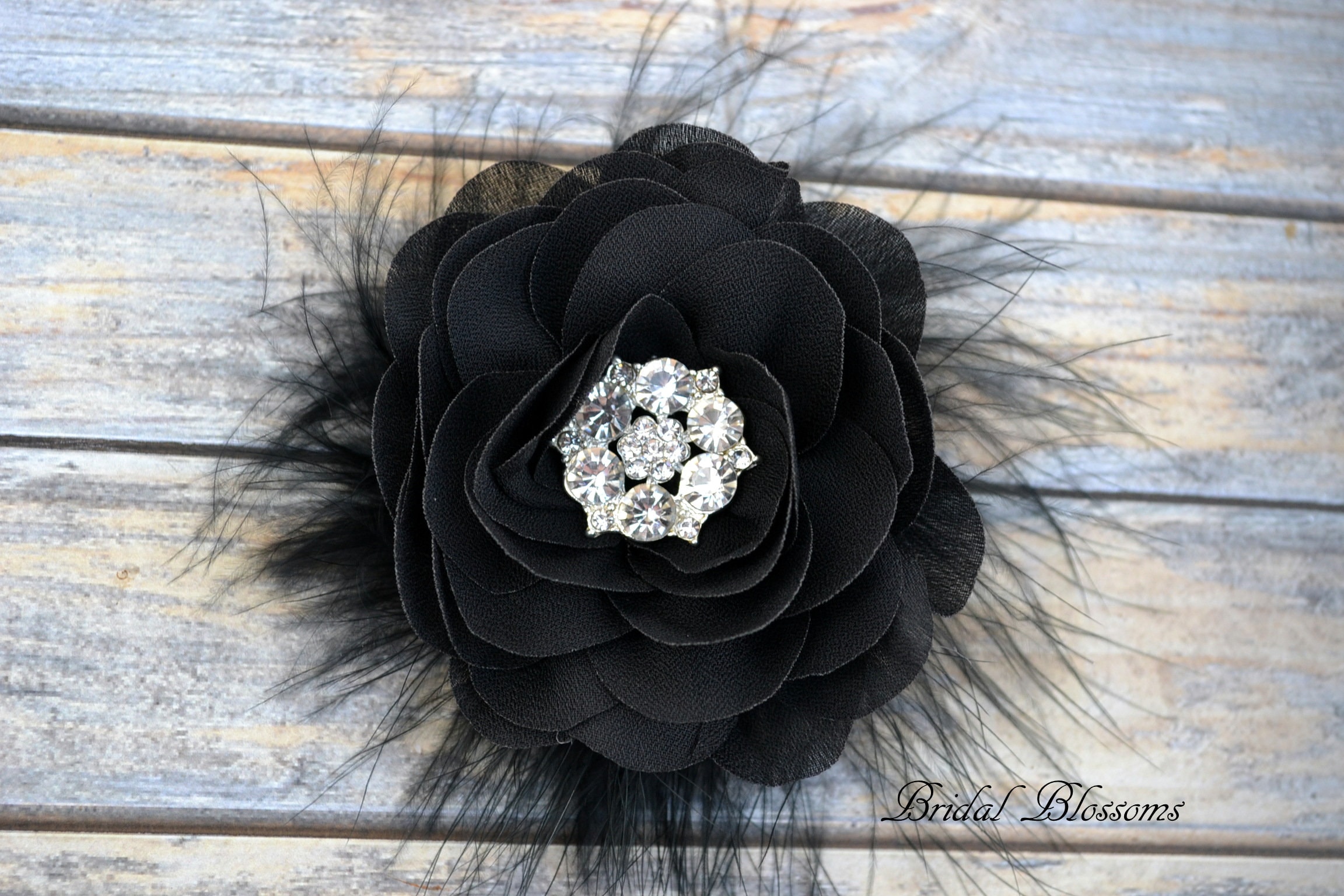 Gray Chiffon Flower Hair Clip Vintage Inspired Bridal Hair - Etsy