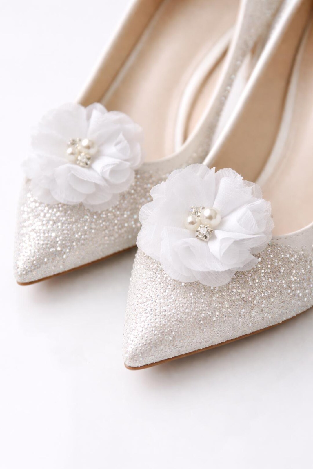 Elegant White Bridal Shoe Clips - Wedding, Bridesmaid, Mother of the ...