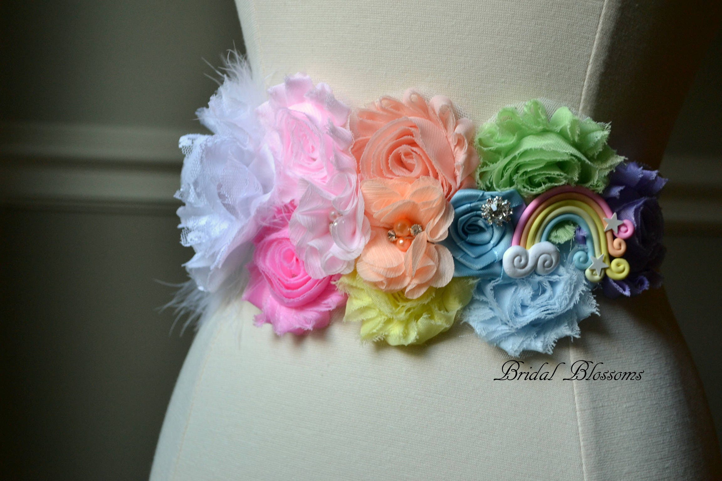 RAINBOW Baby Flower Maternity Sash It's A Boy Girl | Etsy