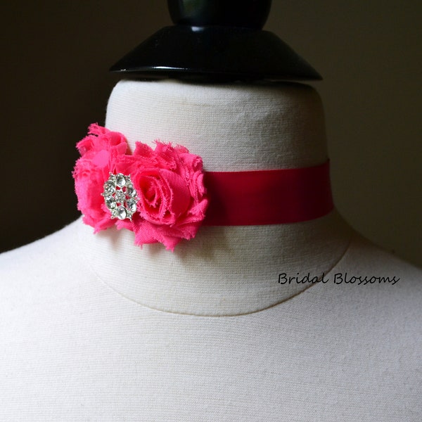 Hot Pink Choker - Etsy