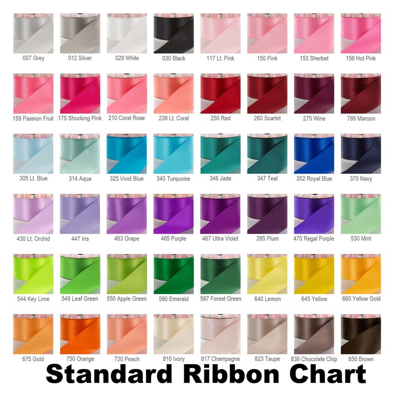 RIBBON SWATCHES Satin Swatches Satin Samples Bridal - Etsy