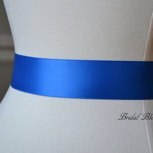 Royal Blue Satin Ribbon Bridal Sash Belt | Wedding Dress Sash | Ribbon ...
