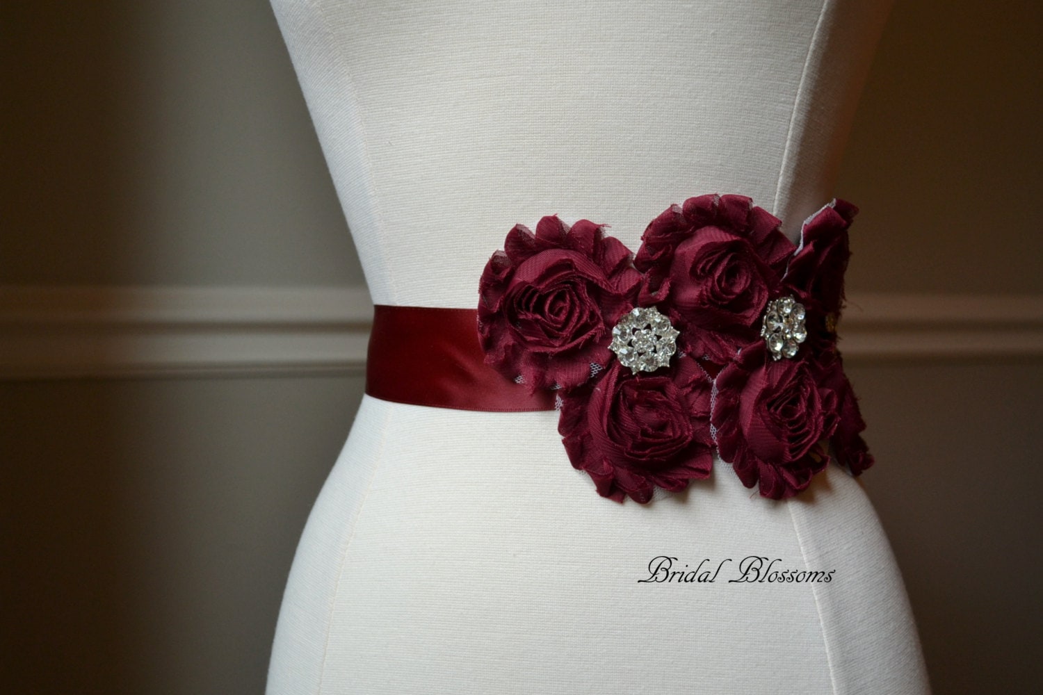 MIA Maroon Vintage Inspired Maternity Bridal Sash Shabby | Etsy