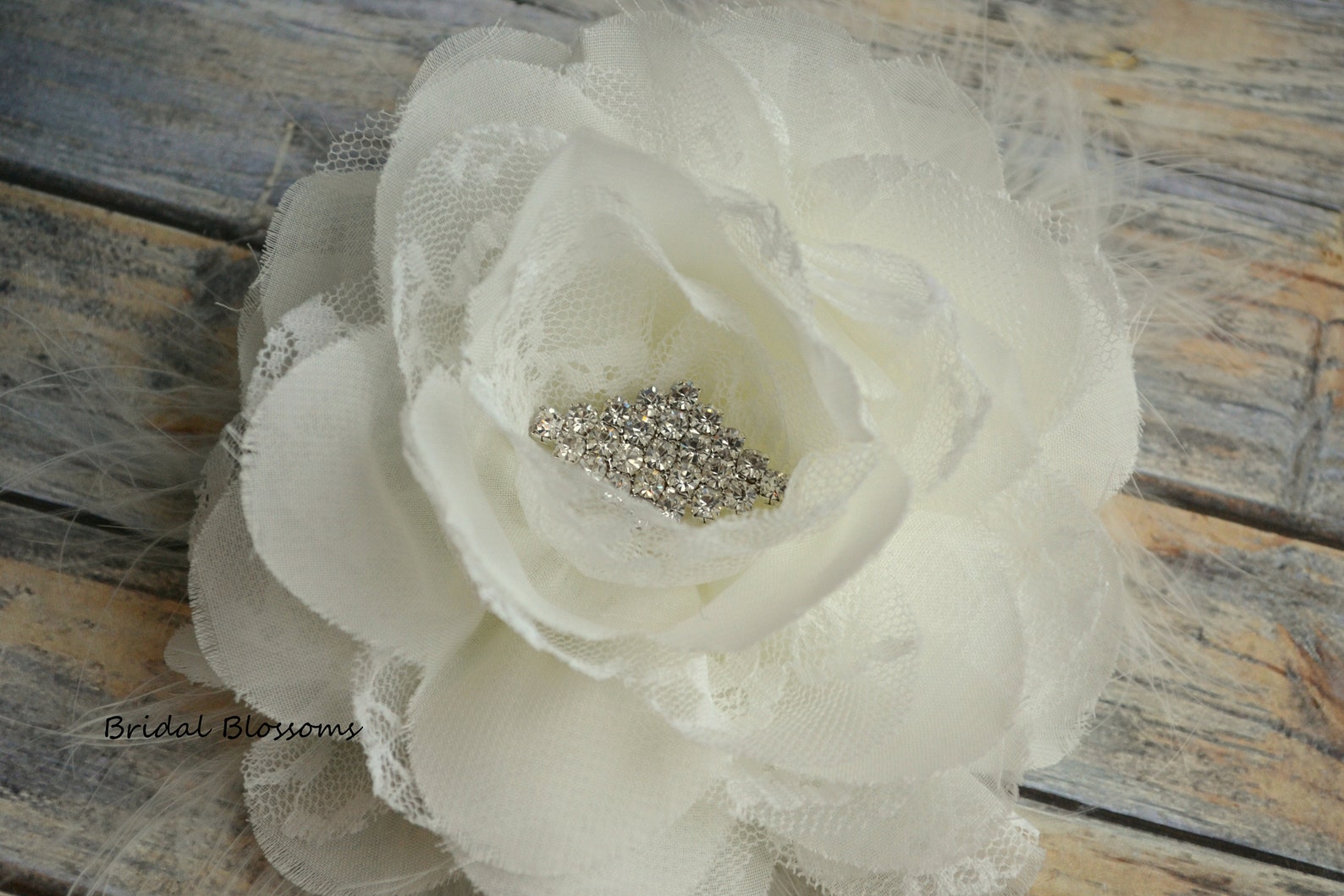 Large White Vintage Inspired Chiffon Lace Brooch | Wedding Dress ...