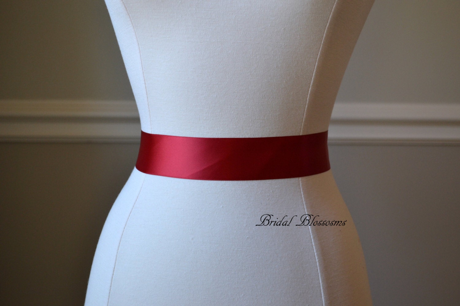 Scarlet Bridal Sash Double Face Sash Ribbon Ribbon Sash DIY sash ...