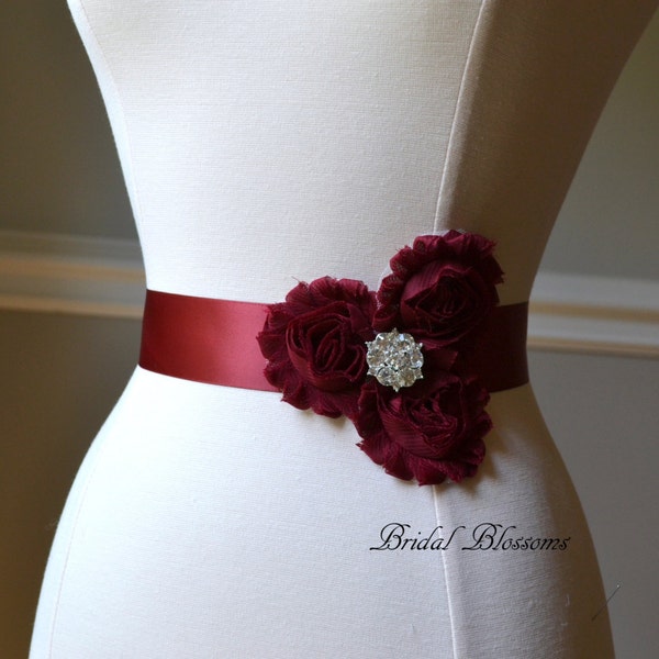 Burgundy Bridal Sash - Etsy