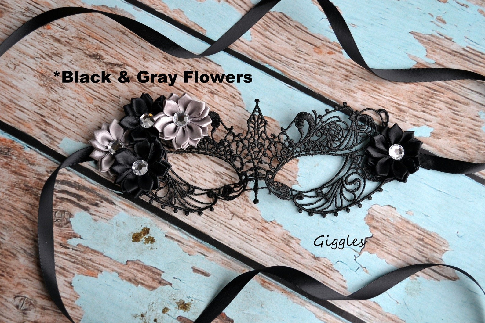 Black Flower Masquerade Mask Embroidery Masks Halloween | Etsy