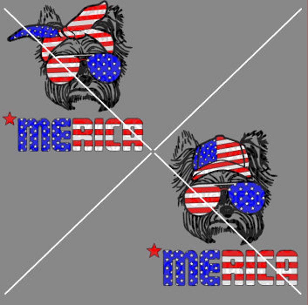 Flag Yorkie Patriotic Svg - Etsy