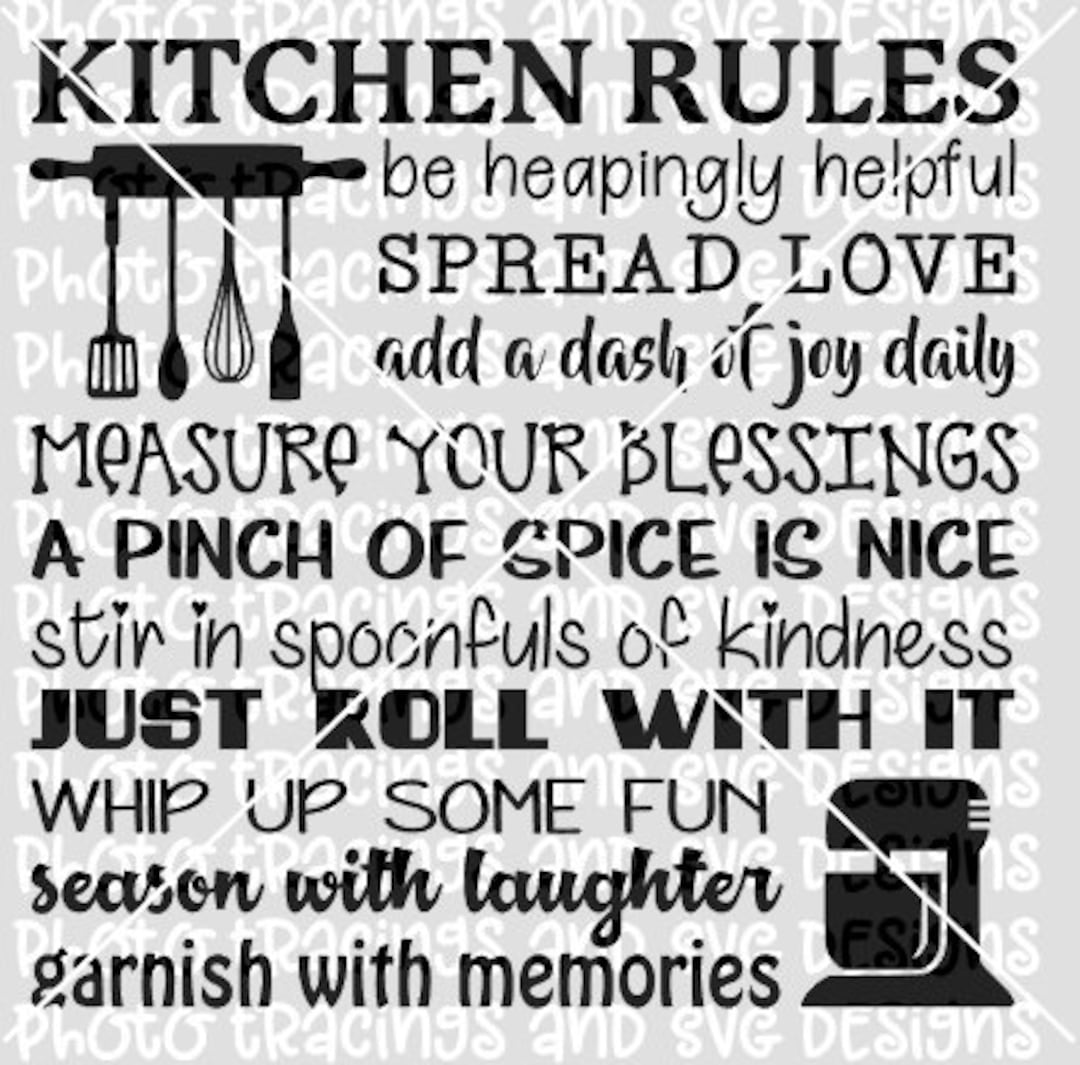 Kitchen Rules Svg - Etsy