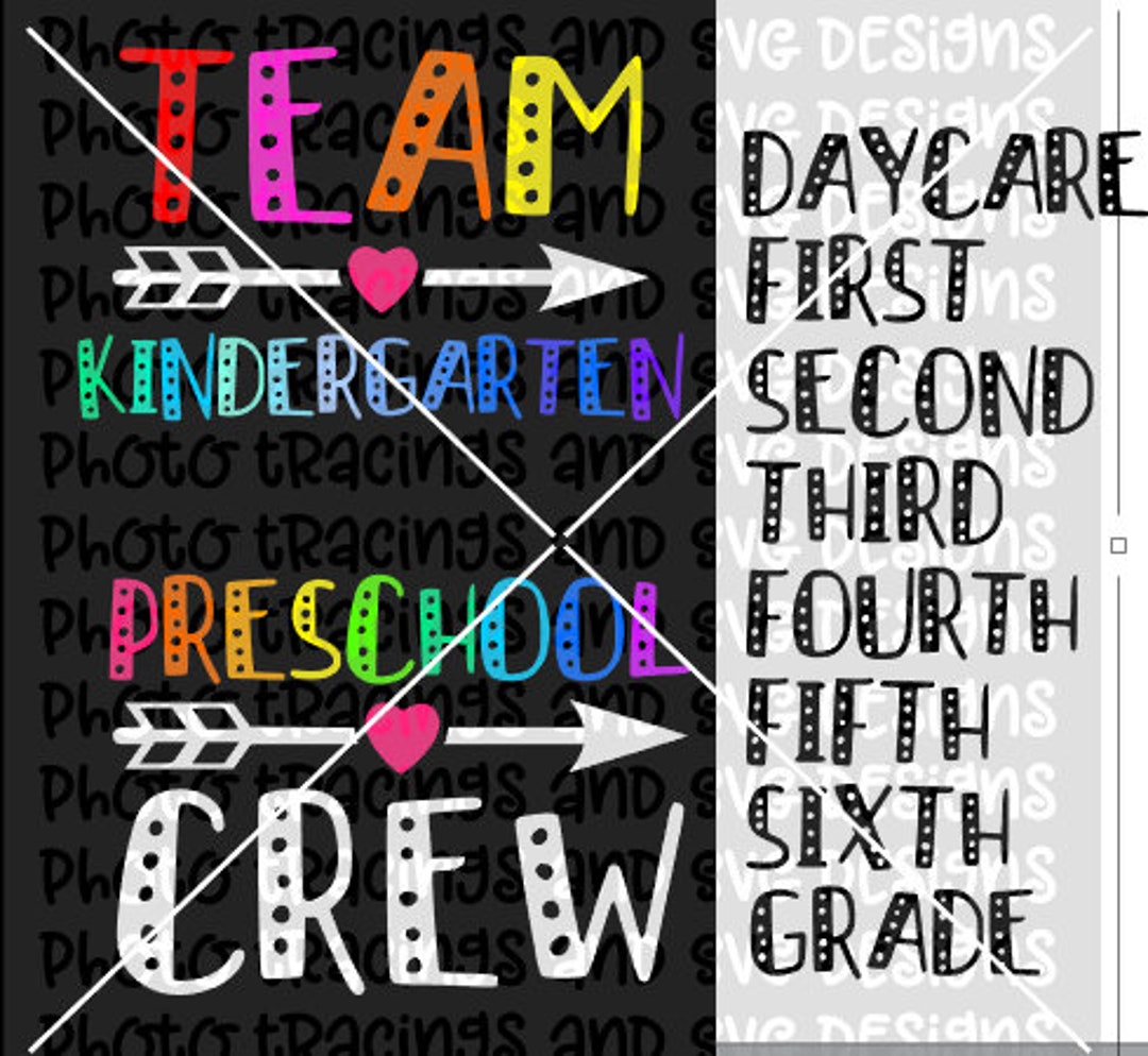 Team Crew SVG With Preschool Through Sixth Grade - Etsy