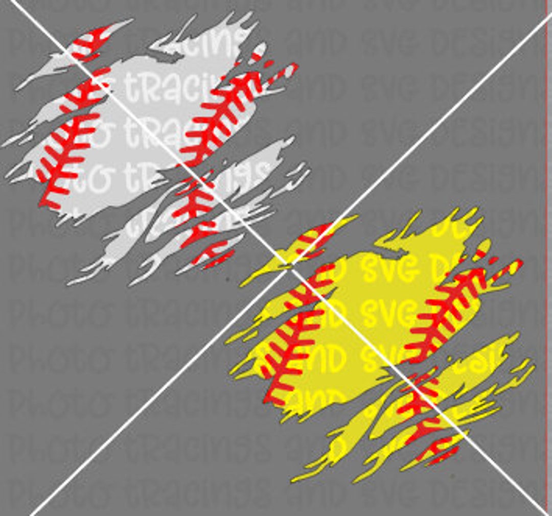 Baseball Torn Svg - Etsy