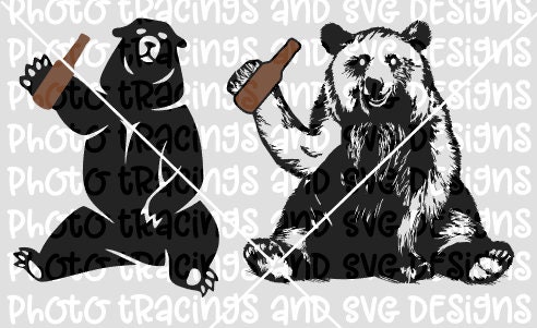Bear Holding Beer Svg - Etsy