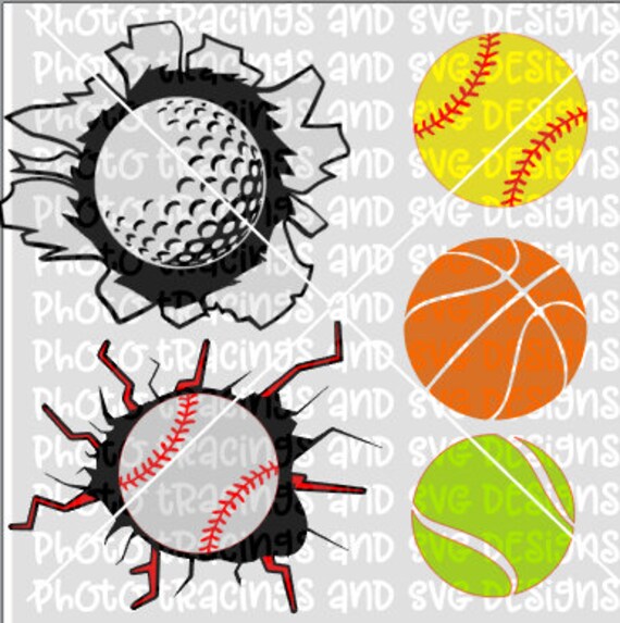 Balls Torn Wall Svg - Etsy