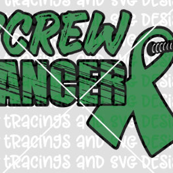 Screw Cancer Ribbon Svg - Etsy