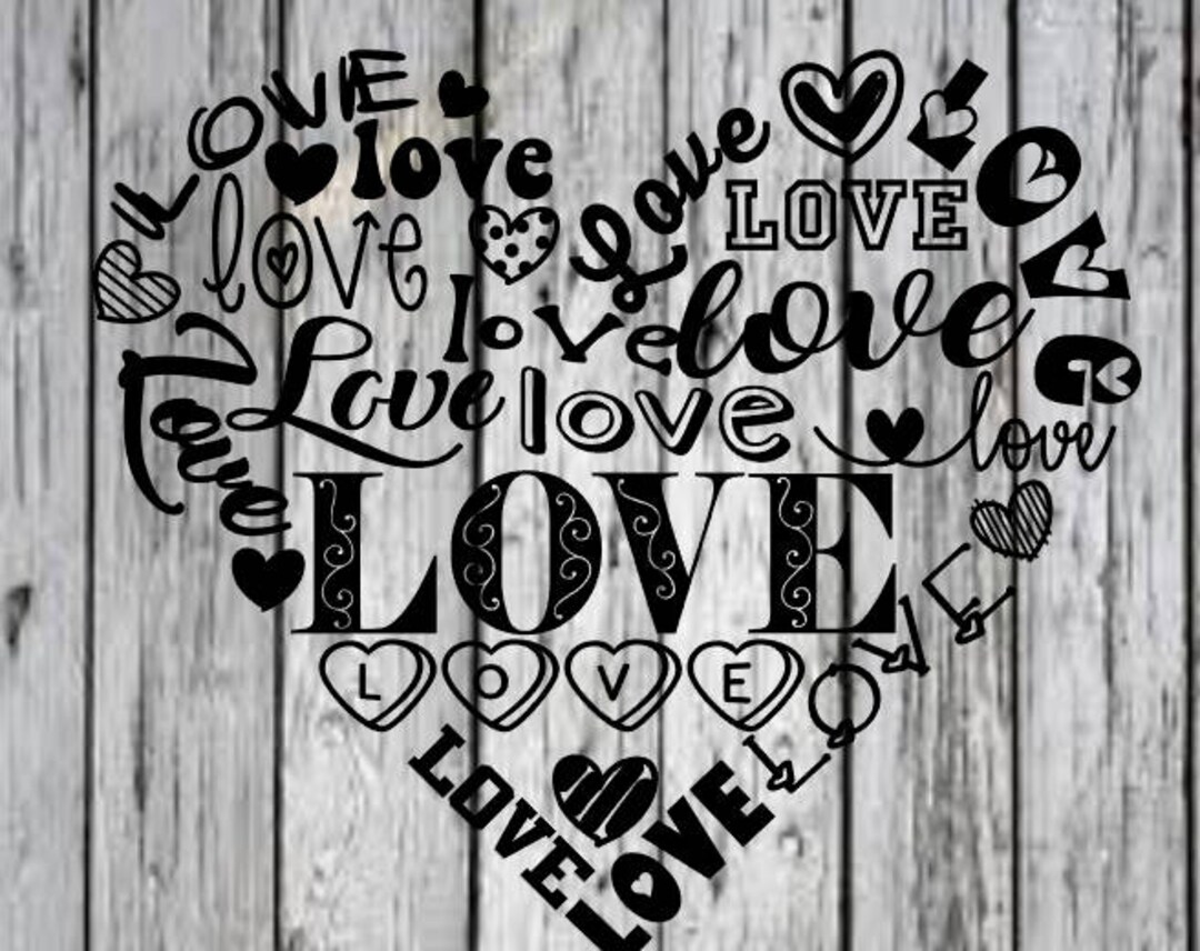 Love Heart SVG for Silhouette or Cricut - Etsy