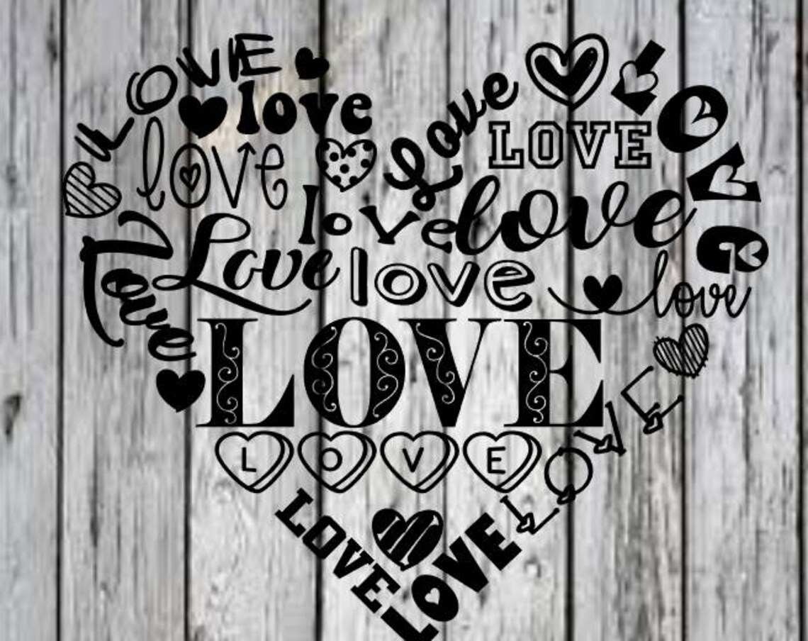 Love Heart SVG for Silhouette or Cricut - Etsy