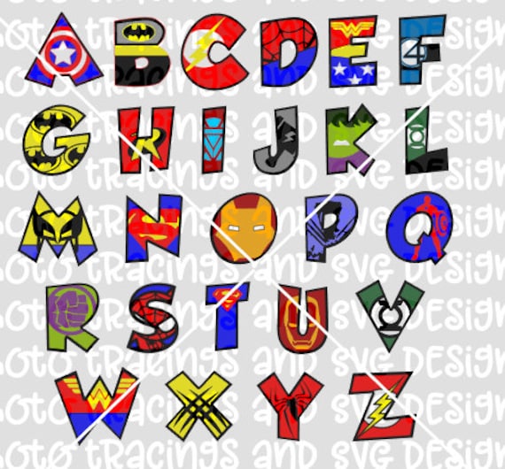 Superhero Alphabet Svg File | Etsy UK