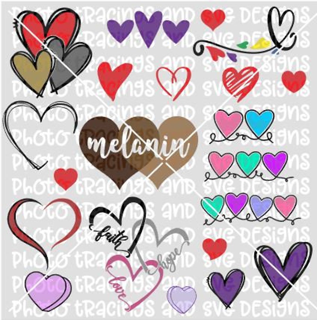 Bundle of Hearts Svg Files - Etsy