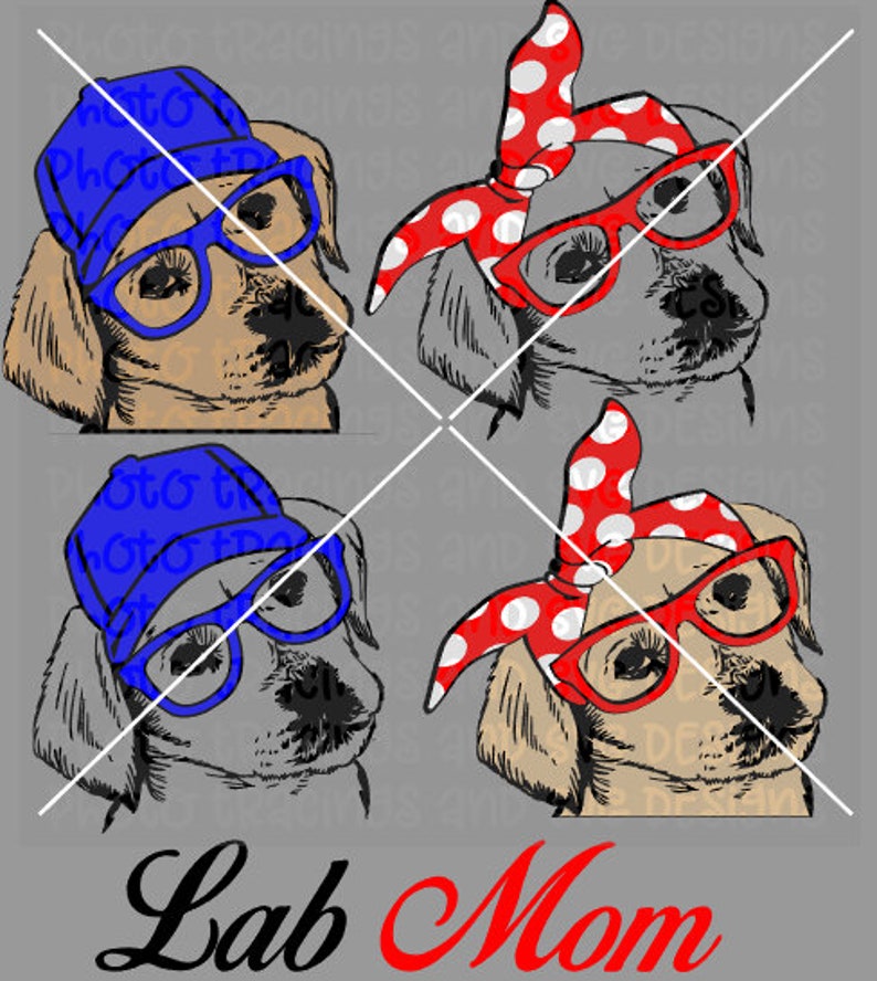 Lab Mom With Bandana Glasses SVG - Etsy