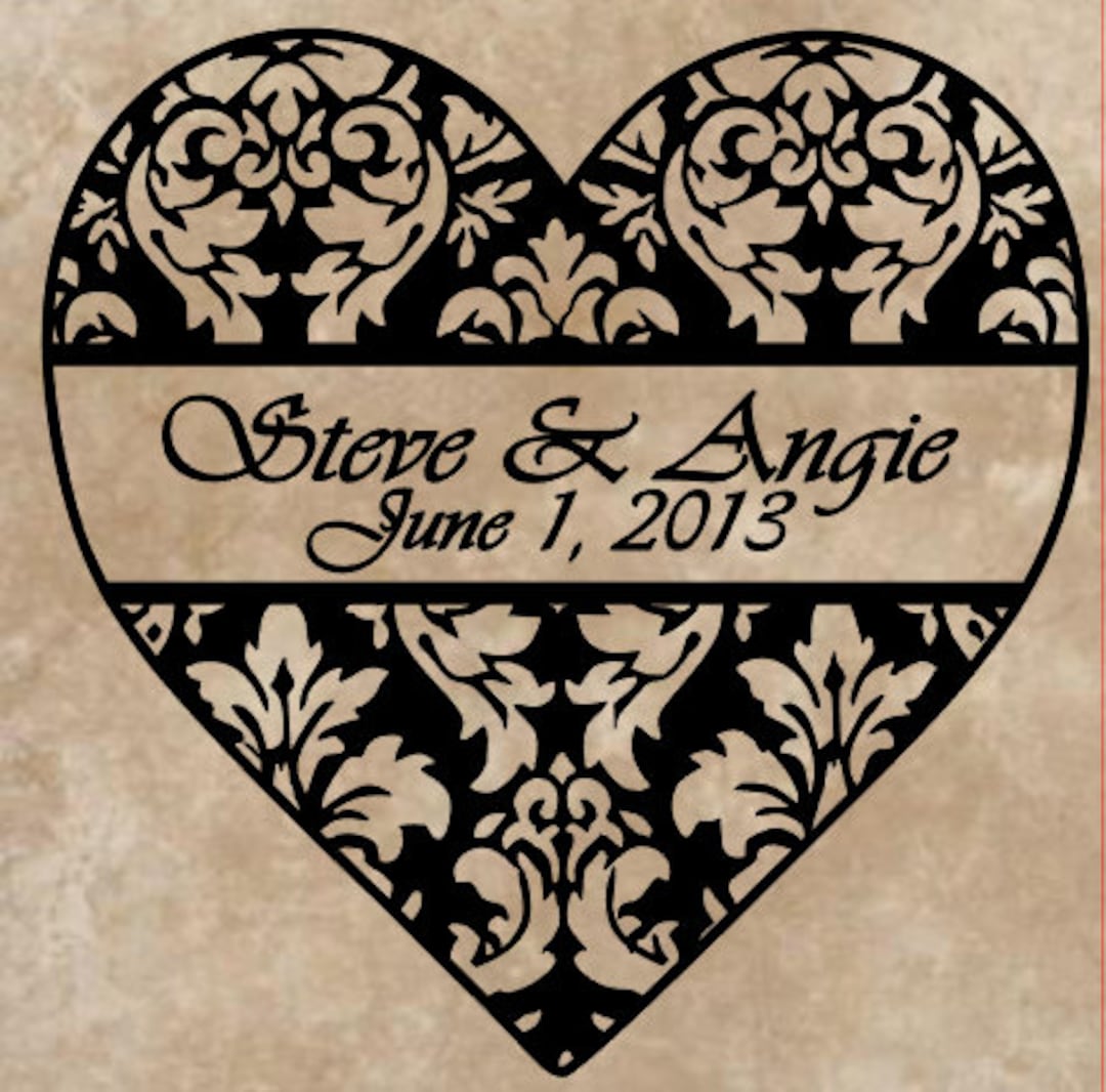 Floral Wedding Heart SVG - Etsy