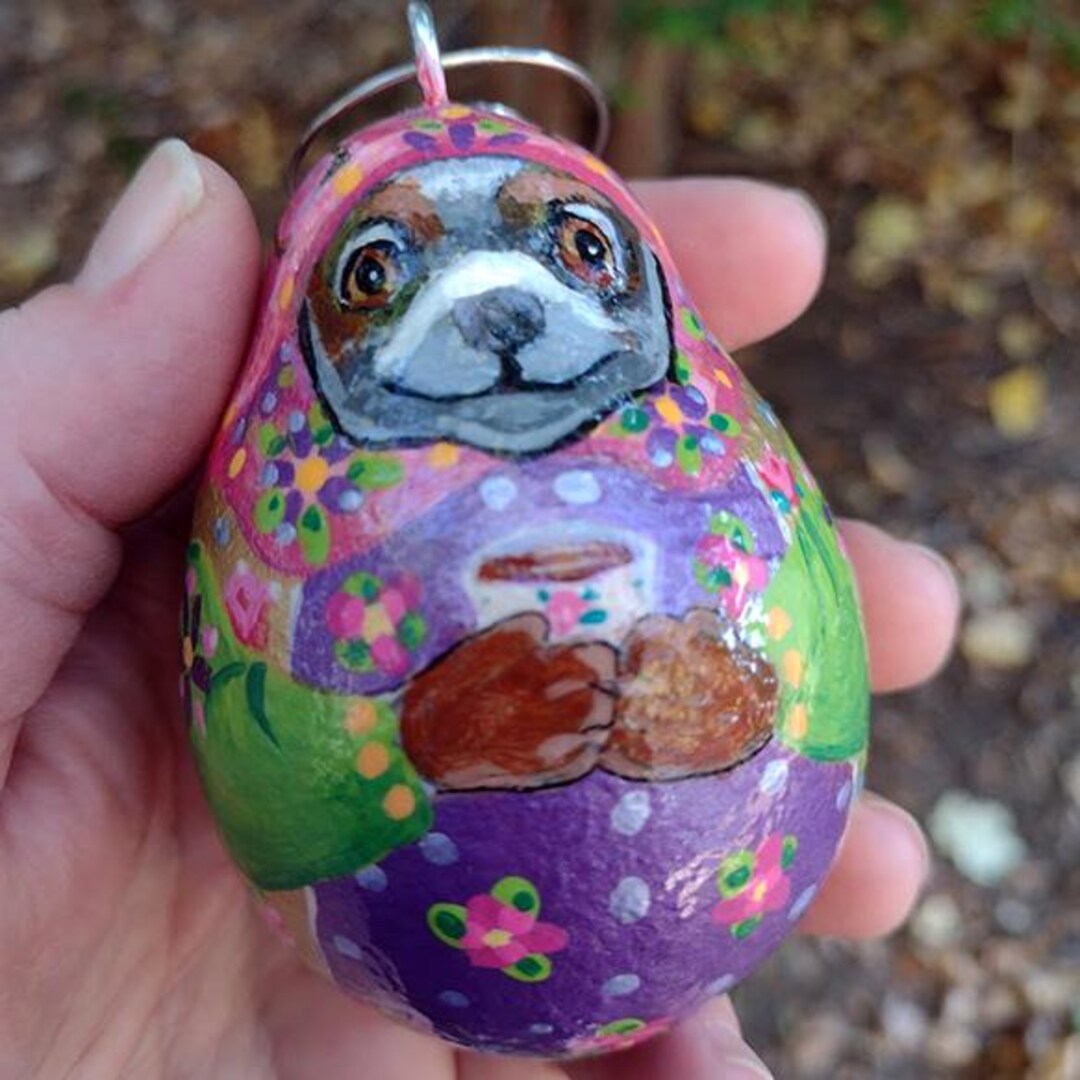 Dog With Long Tail Gourd Hanging Ornament Gourd Doll Hand-painted One ...