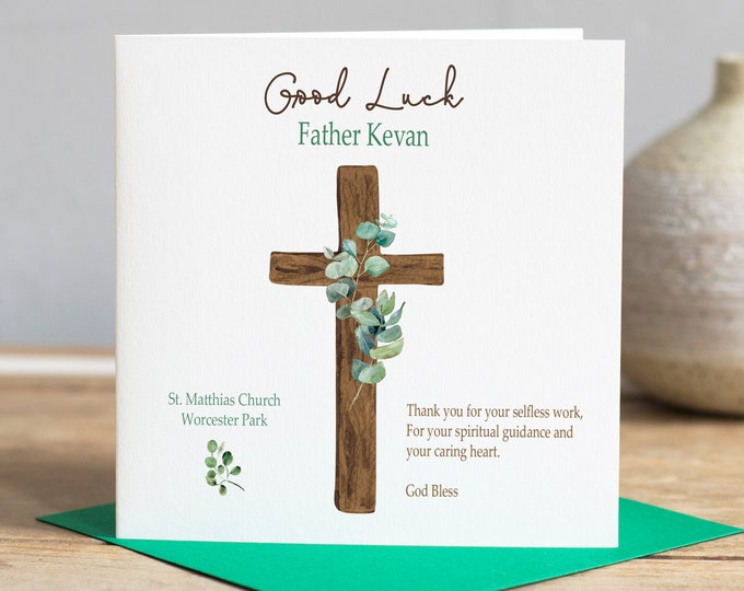 Thank You Pastor Card, Thank You Priest Card, Congratulations Pastor ...