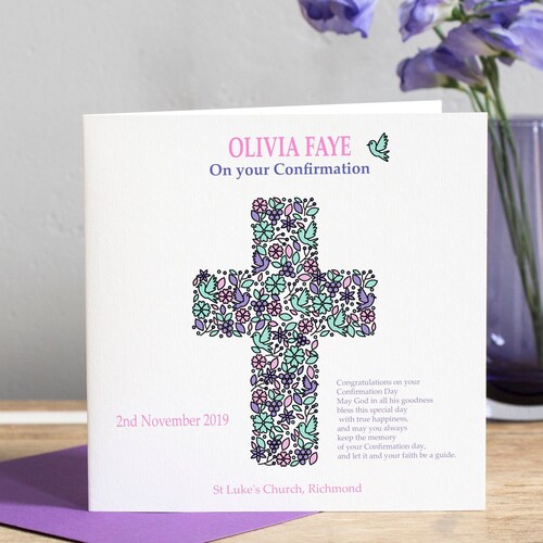 Personalised Confirmation Card Girl's Confirmation Card - Etsy