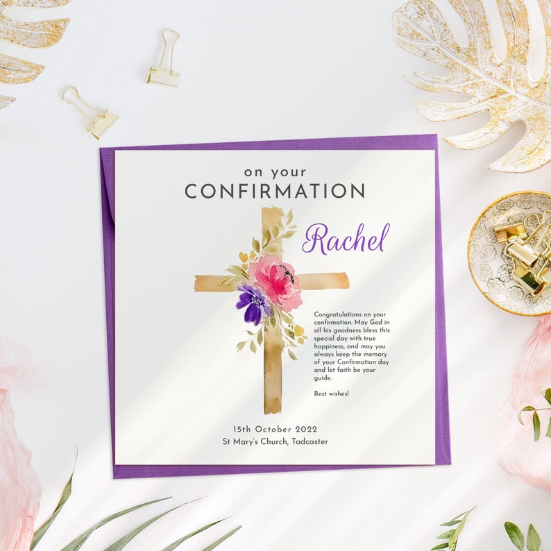 Personalised Confirmation Card for Girls Confirmation Card - Etsy